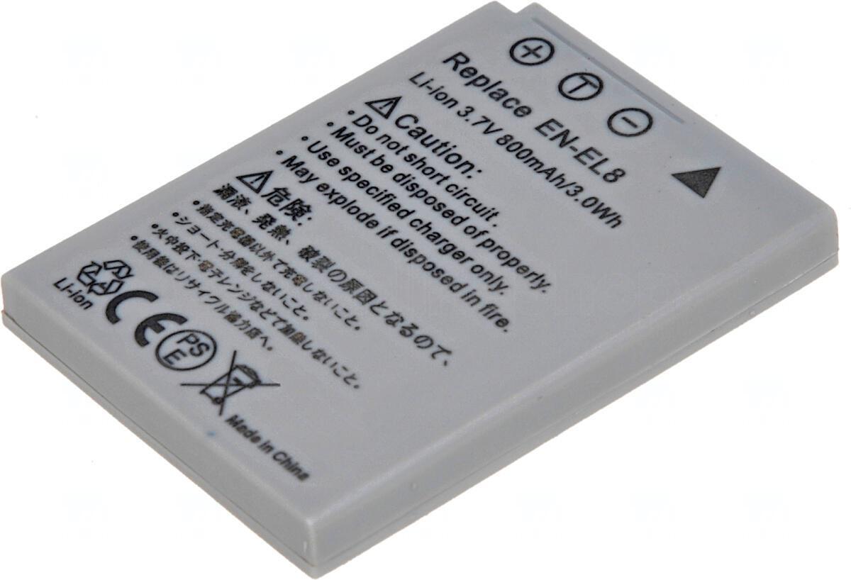 Baterie T6 power Nikon EN-EL8, 800mAh, šedá (DCNI0008) | OnlineShop.cz