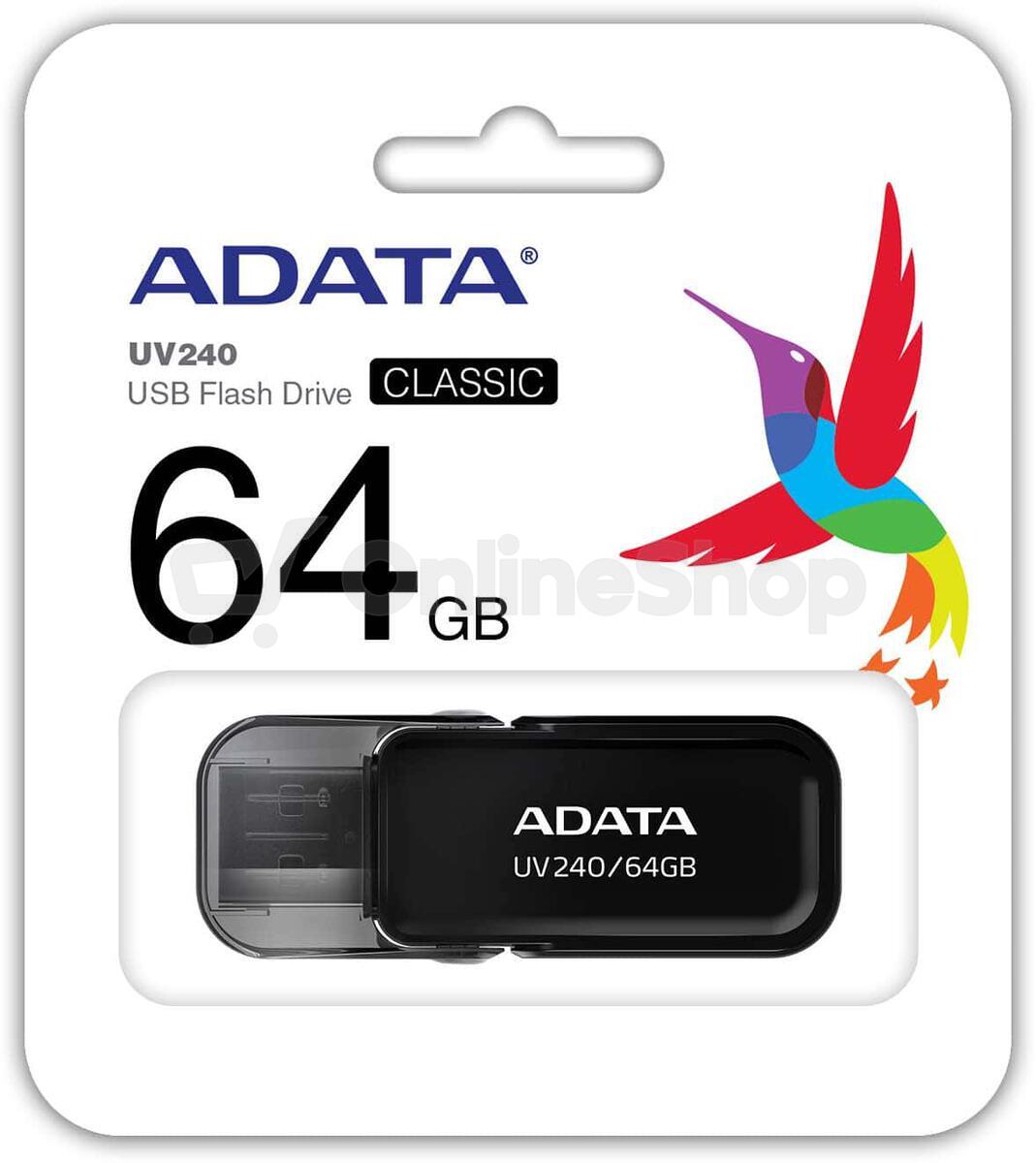 ADATA Flash disk UV240 64GB / USB 2.0 / černá (AUV240-64G-RBK ...