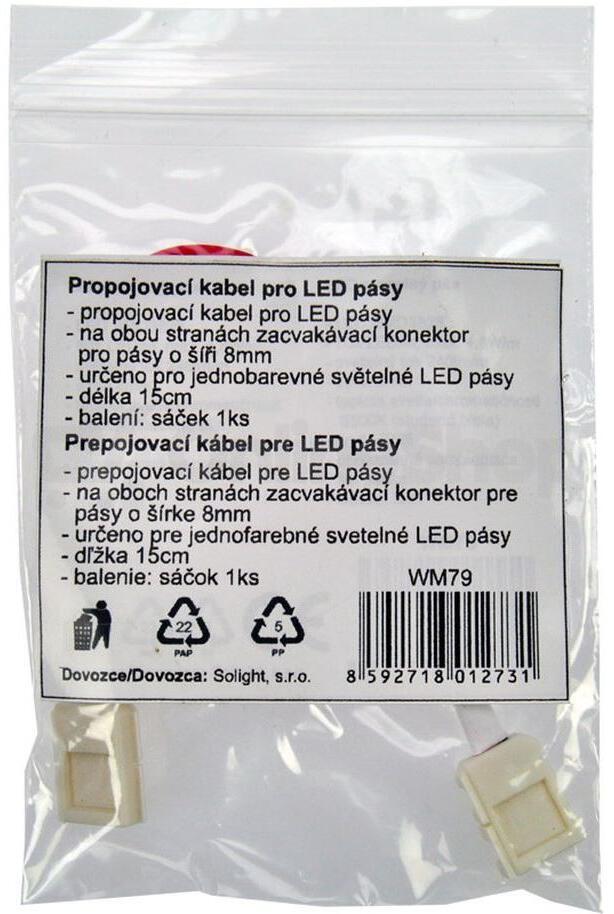 Solight propojovací kabel pro LED pásy, 8mm zacvakávací konektor na ...