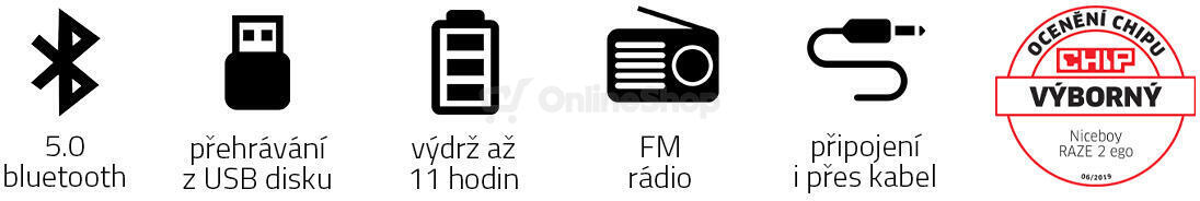 Přenosný reproduktor Niceboy RAZE 2 ego | ONLINESHOP.cz