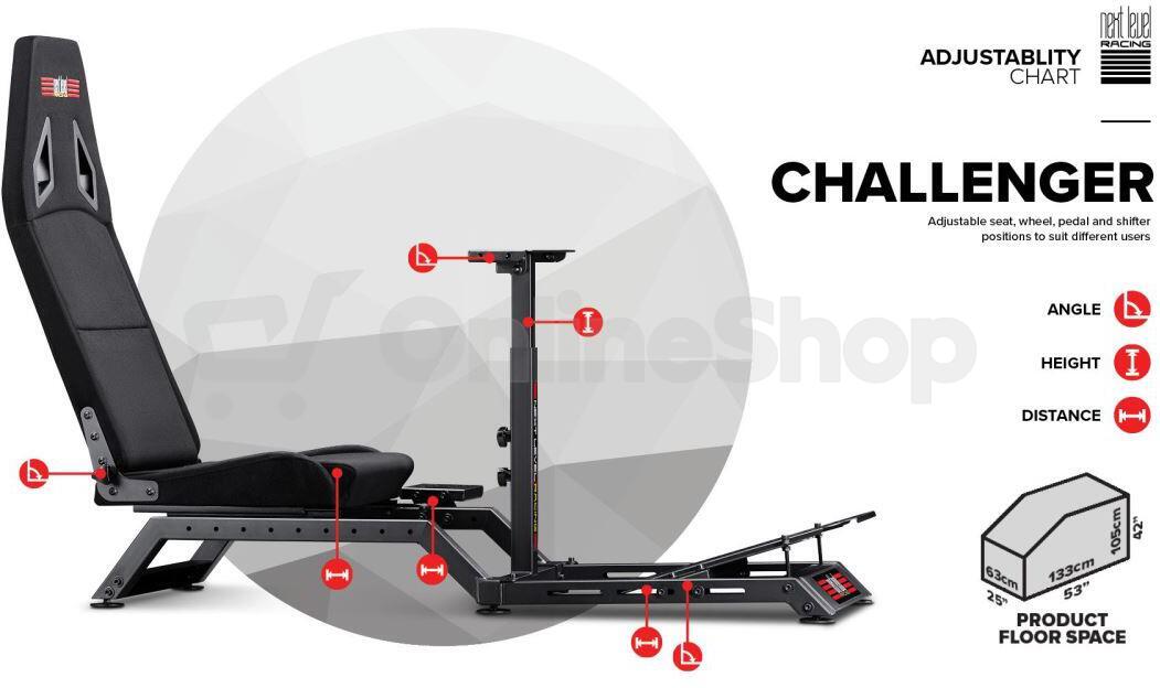 Next Level Racing Challenger Simulator Cockpit, závodní kokpit (NLR ...