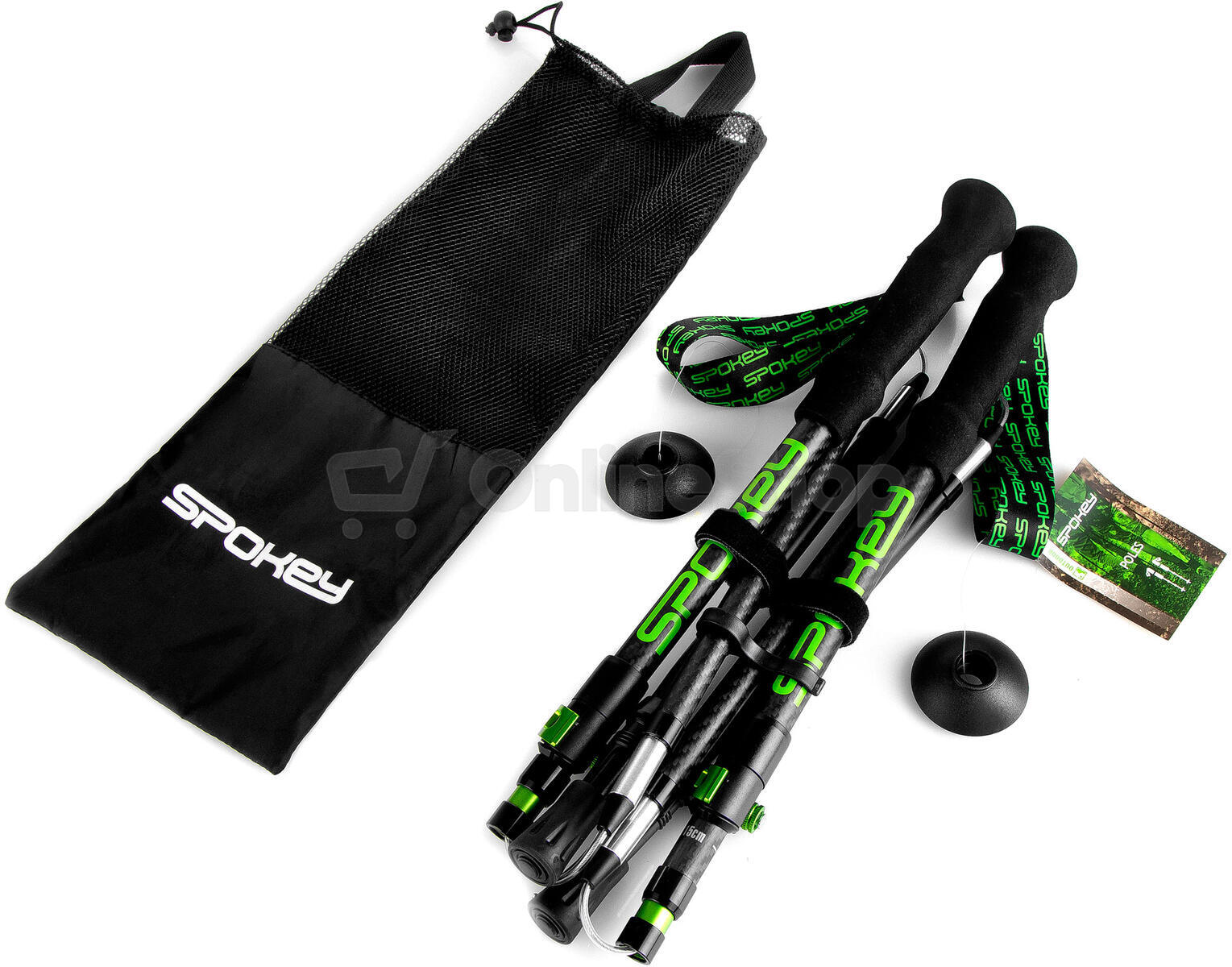Spokey SKY RUN Trekingové karbonové hole s napínacím lankem, 4dílné ...