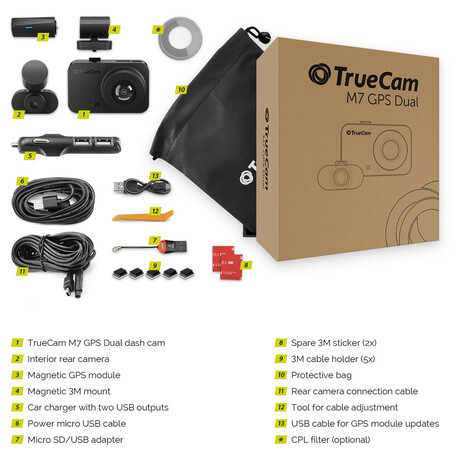 Autokamera TrueCam M7 GPS Dual (s detekcí radarů) | ONLINESHOP.cz