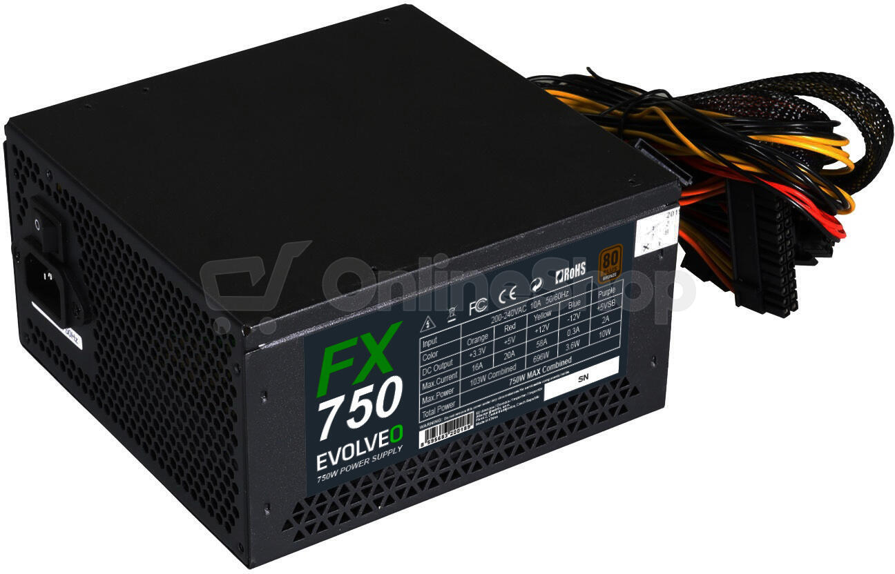 EVOLVEO FX 750/750W/ATX/80PLUS Bronze/Bulk (FX750) | ONLINESHOP.cz