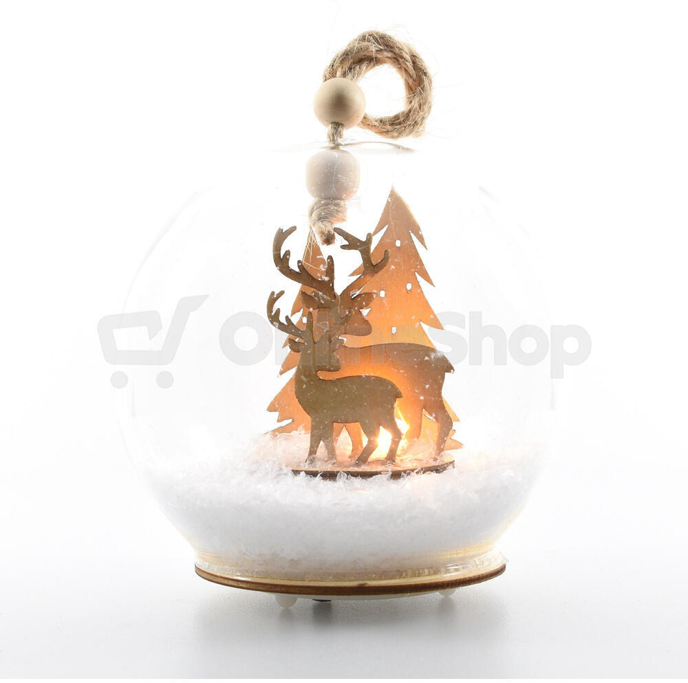 Vánoční dekorace Retlux RXL 364 Skleněná ozdoba les 1LED WW | OnlineShop.cz