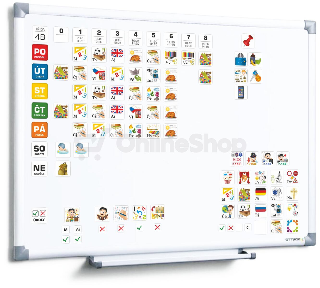 Teddies Rozvrh hodin 1.stupeň pro kluky 1.-5. třída 146ks v plechové ...