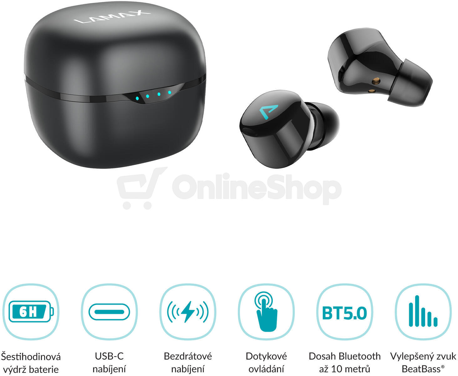 Fotogalerie IMMAX - mini Sport bluetooth sluchátka černé | ONLINESHOP.cz