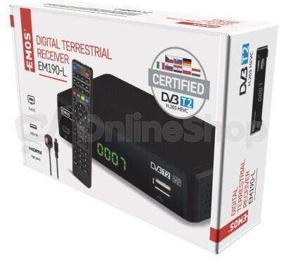 Emos set-top box EMOS EM190-L HD HEVC H265 (DVB-T2) (J6015) | ONLINESHOP.cz