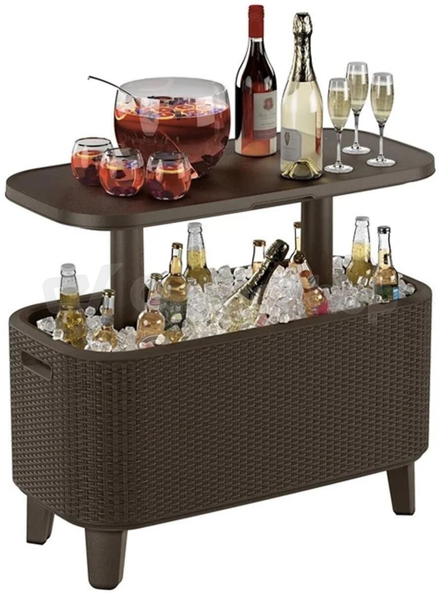 Zahradní stůl Keter Bevy Bar Cool hnědý ratan | OnlineShop.cz