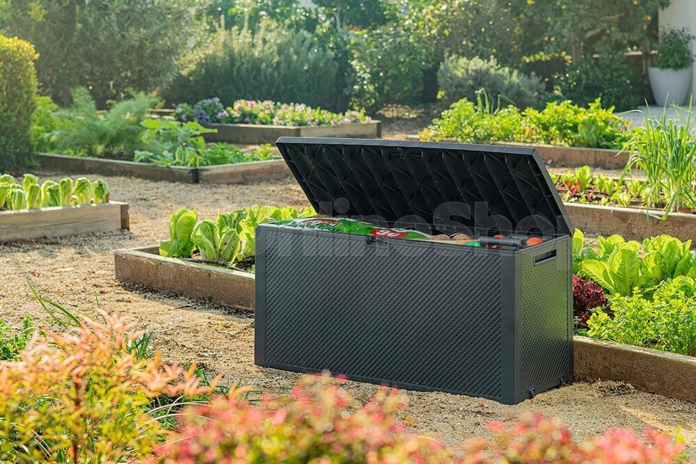 Zahradní box Keter Emily 270L grafitový | OnlineShop.cz