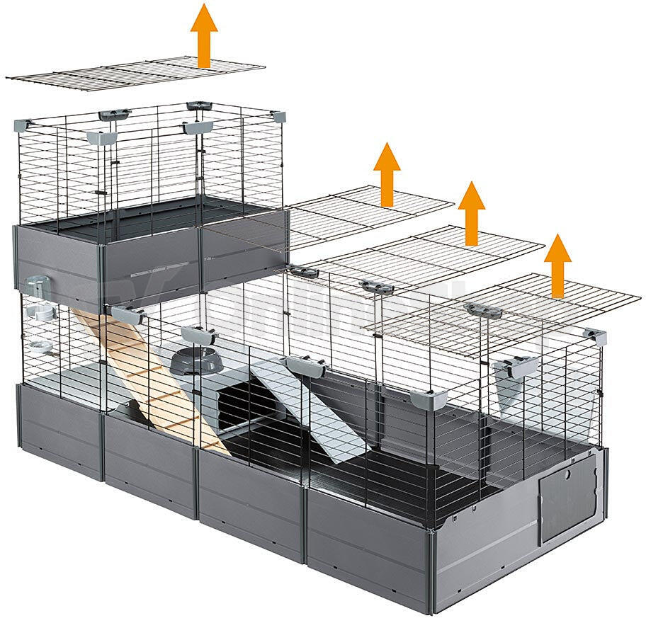 Modulární klec pro králíky Ferplast MULTIPLA Double s výbavou, 107 ...