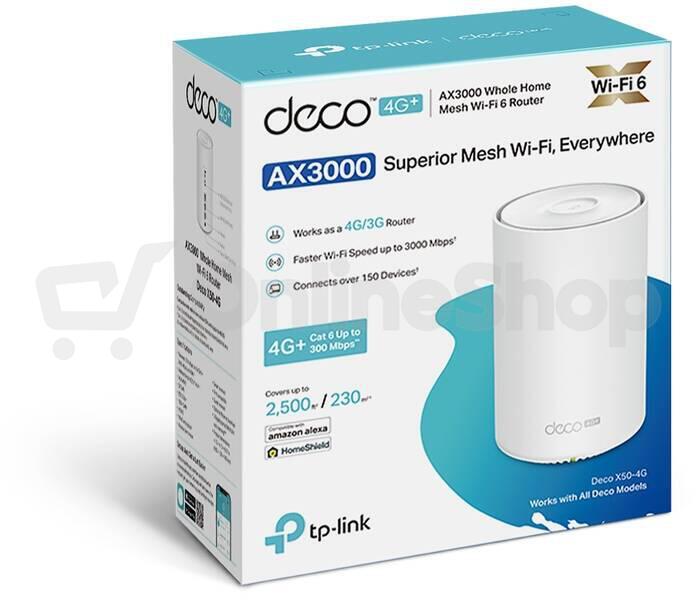Modem TP-Link Deco X50-4G(1-pack) LTE6 s WiFi routerem, AX3000, 3x GLAN ...
