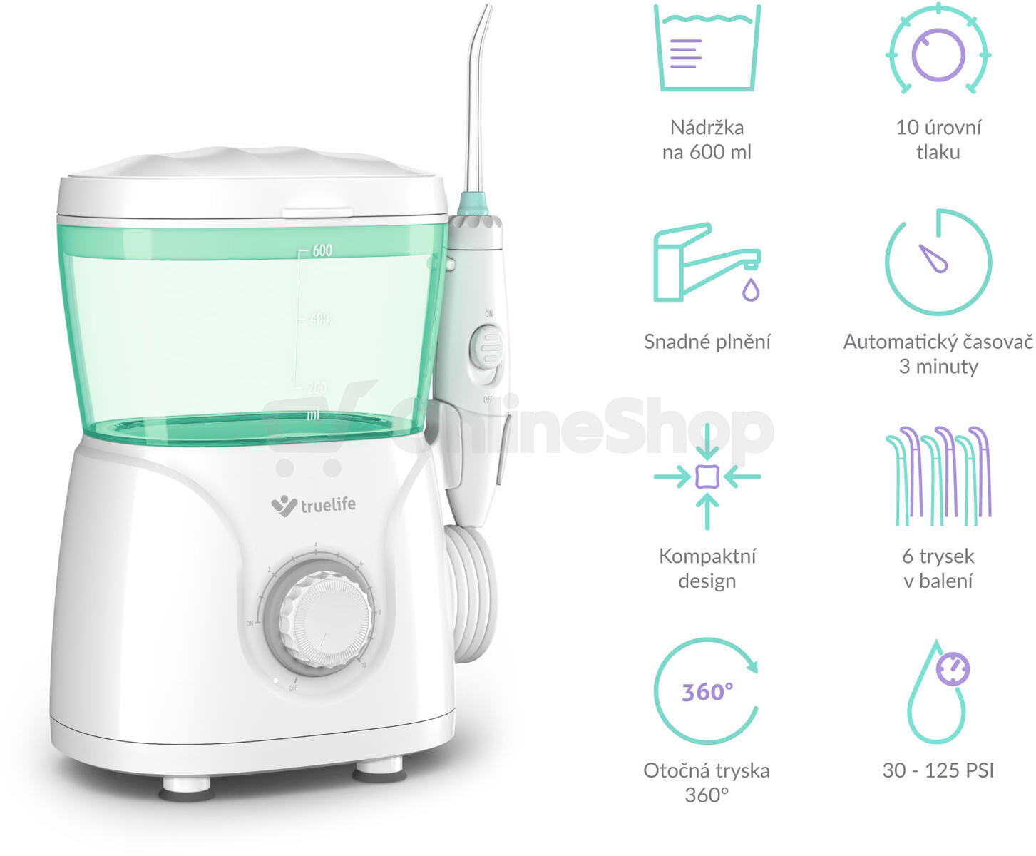 Ústní sprcha TrueLife AquaFloss Station S600 | OnlineShop.cz
