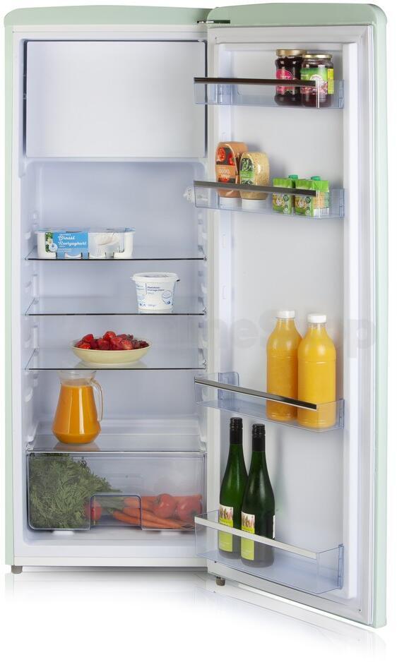 Retro lednice s mrazákem uvnitř - zelená - DOMO DO91701R | OnlineShop.cz