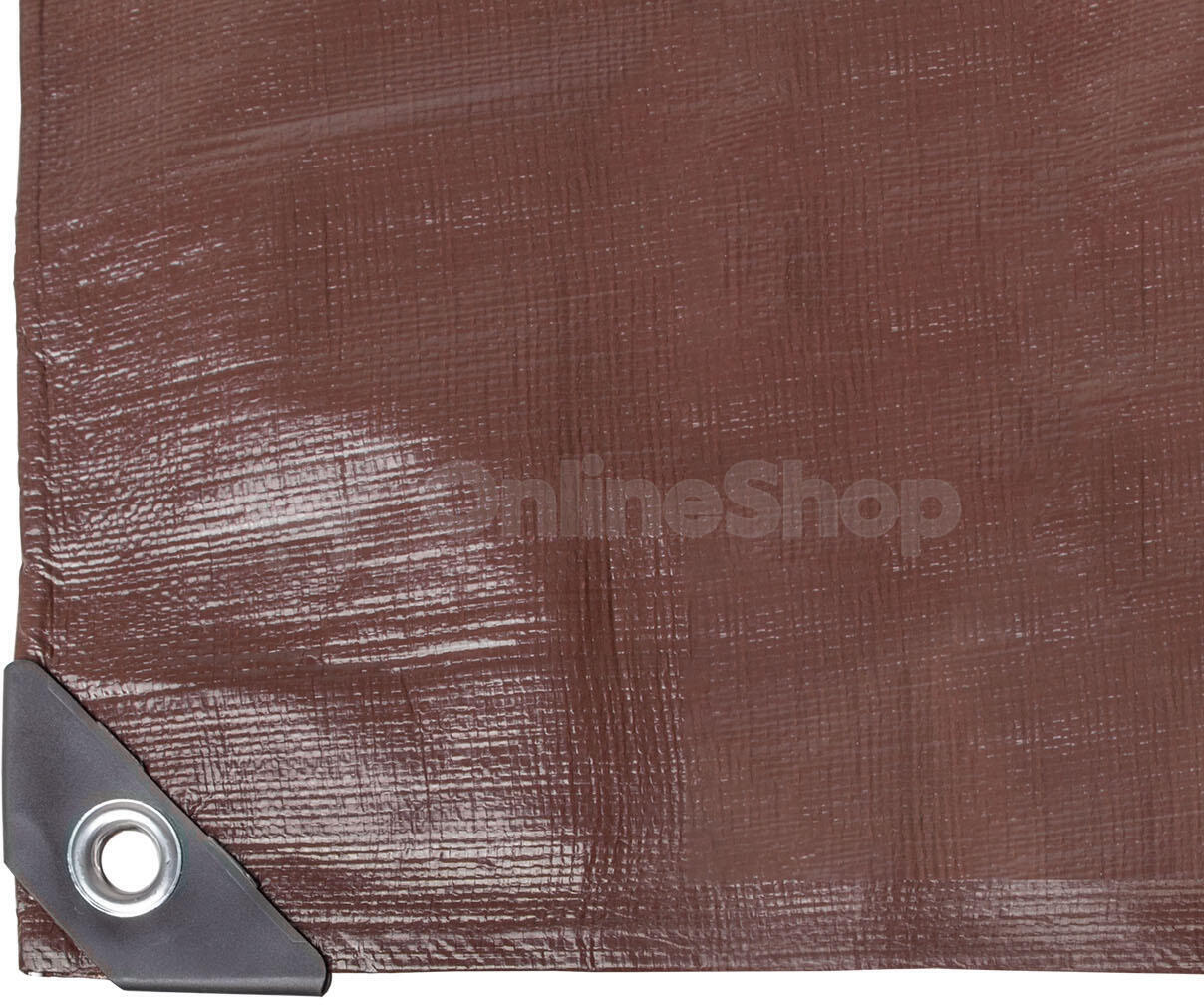 Plachta 2x2 m EXTRA SILNÁ nepromokavá s oky hnědá PROTECO | ONLINESHOP.cz