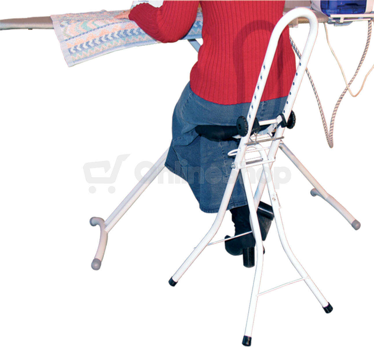 Židle na žehlení MSV s nastavitelnou výškou, 91 cm, skládací ...