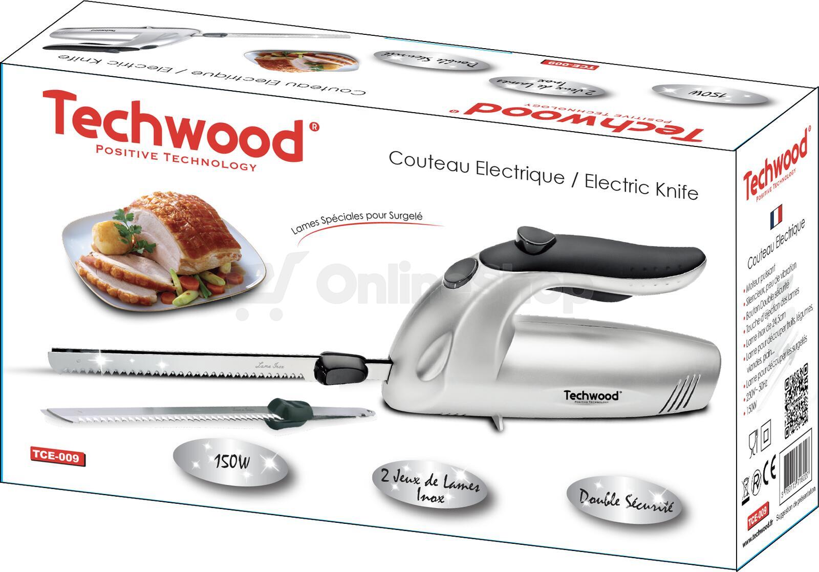 Elektrcký nůž Techwood TCE009, stříbrný | OnlineShop.cz