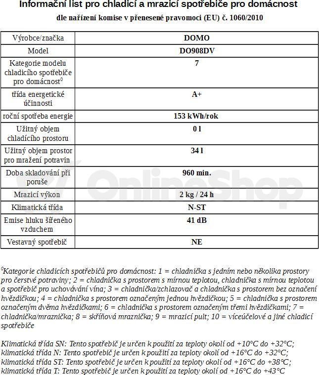 Mini mraznička A+ - DOMO DO908DV | ONLINESHOP.cz