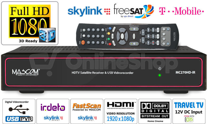 Satelitní přijímač Mascom MC270HD USB PVR | OnlineShop.cz