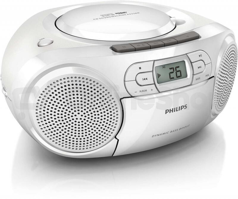 Radiomagnetofon s CD Philips AZ328, bílý | ONLINESHOP.cz