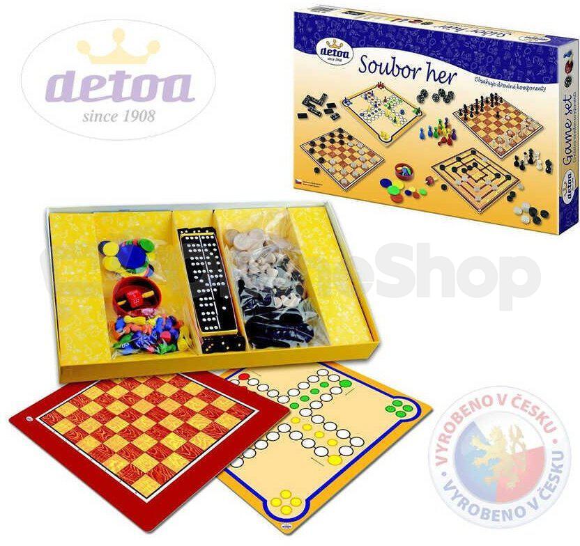 Recenze Detoa Soubor her 7 dřevo v krabici 37x22x4cm - společenská hra, hodnocení | OnlineShop.cz