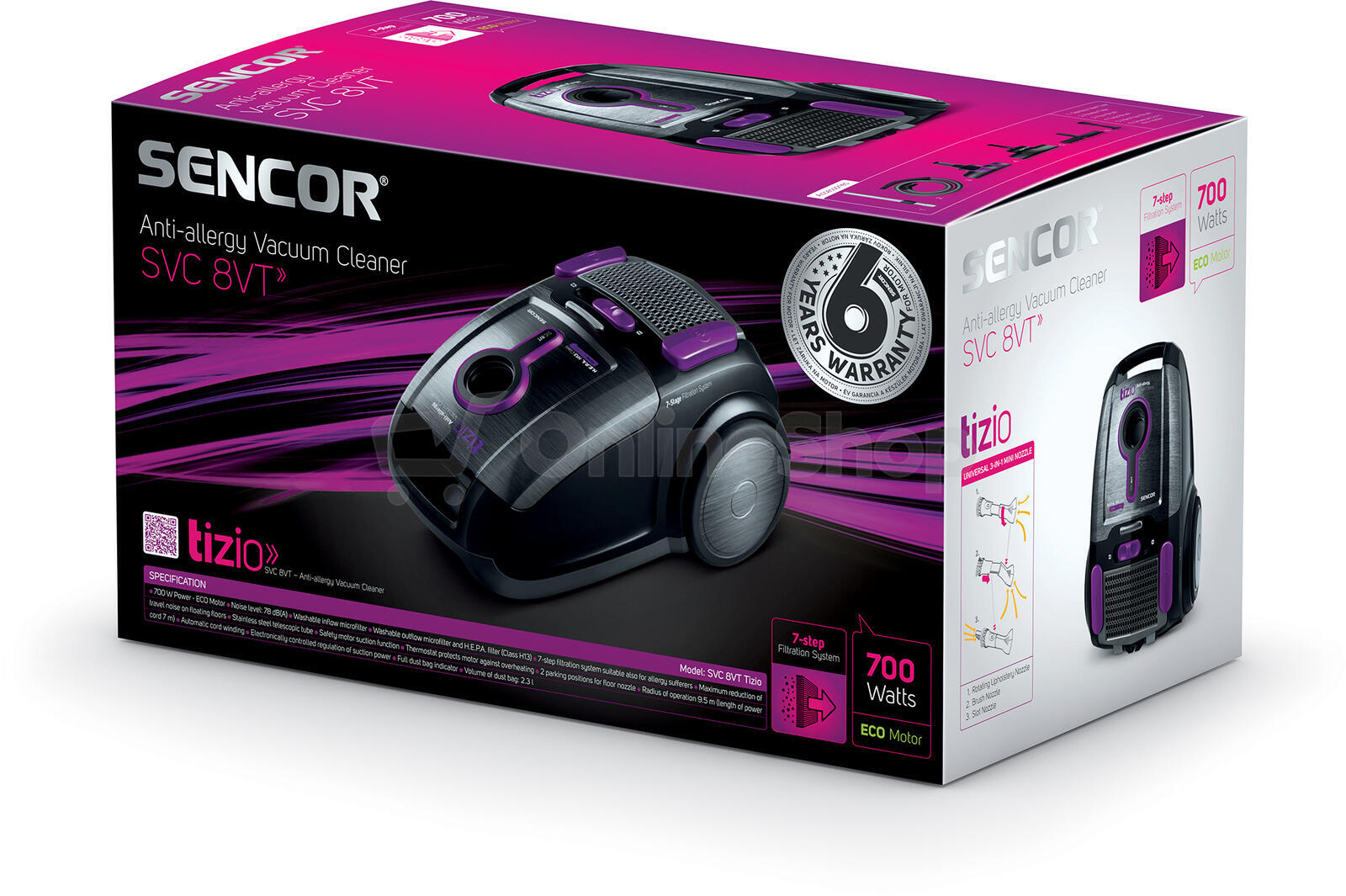 Vysavač Sencor SVC 8VT-EUE2 | ONLINESHOP.cz