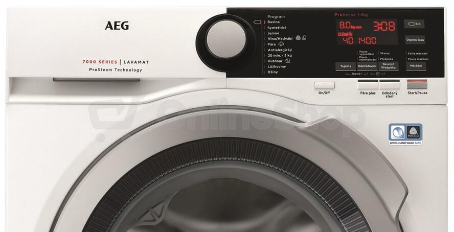 SET Pračka AEG ProSteam® L7FBE48SC + Sušička AEG AbsoluteCare® T8DBG68SC | ONLINESHOP.cz