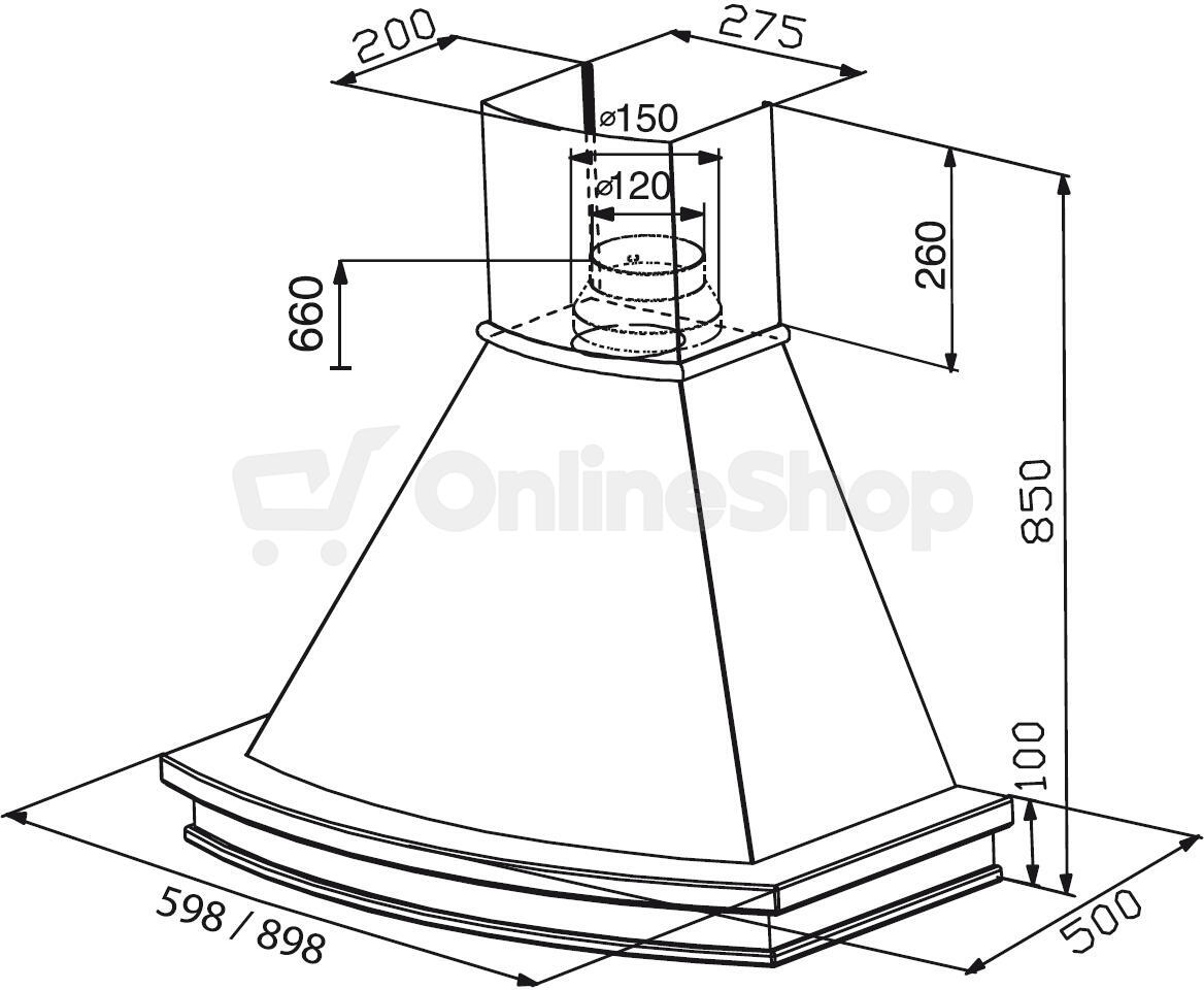 Rustikální digestoř Faber TRENDY WB A60 | ONLINESHOP.cz