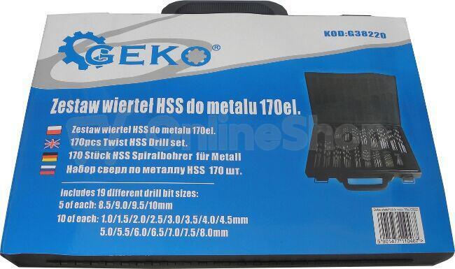 Sada vrtáků do železa, HSS 170ks GEKO | ONLINESHOP.cz