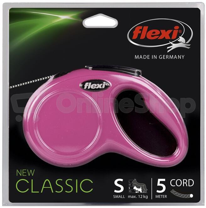 Flexi Classic NEW S lanko 5 m růžové 12 kg | OnlineShop.cz