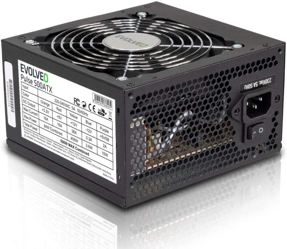 EVOLVEO zdroj 500W ATX, tichý, bulk (EP500PP12B) | OnlineShop.cz