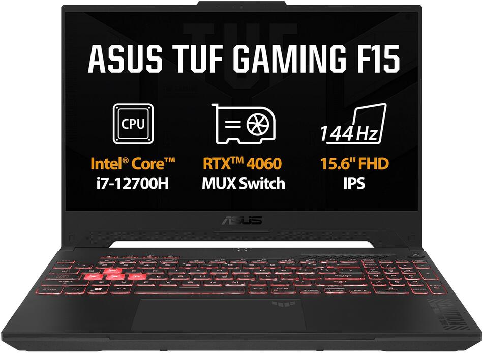Asus ASUS TUF Gaming F15 / FX507ZV4 / i7-12700H / 15,6" / FHD / 16GB / 512GB SSD/RTX 4060/bez OS ...