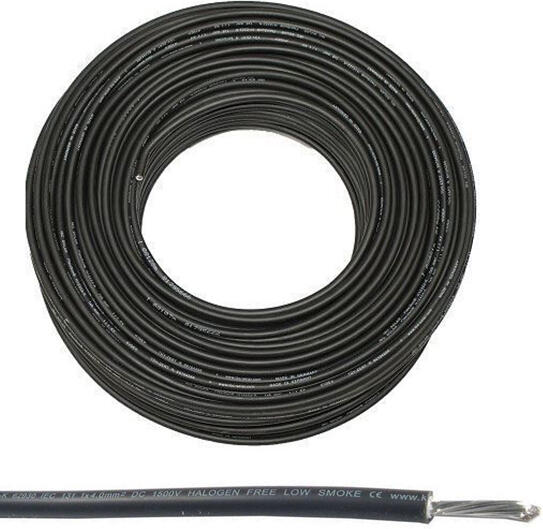 Solární kabel 10mm2, 1500V, černý, 100m TIPA | OnlineShop.cz