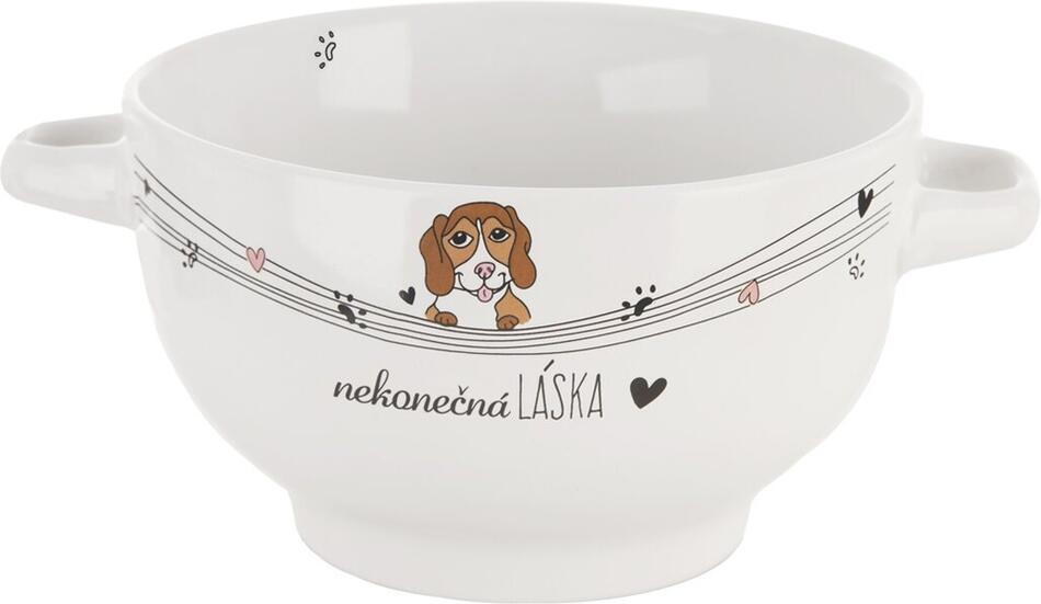 Miska NEKONEČNÁ LÁSKA pes s uchy pr. 14 cm Orion | OnlineShop.cz