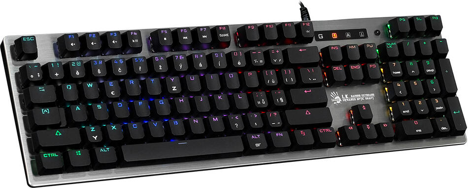 A4tech Bloody B760 mechanická herní klávesnice, podsvícená, Green Switch, USB, CZ, černá (B760 ...