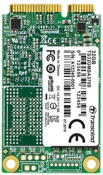 TRANSCEND MSA370S 16GB SSD disk mSATA, SATA III 6Gb/s (MLC), 280MB/s R ...