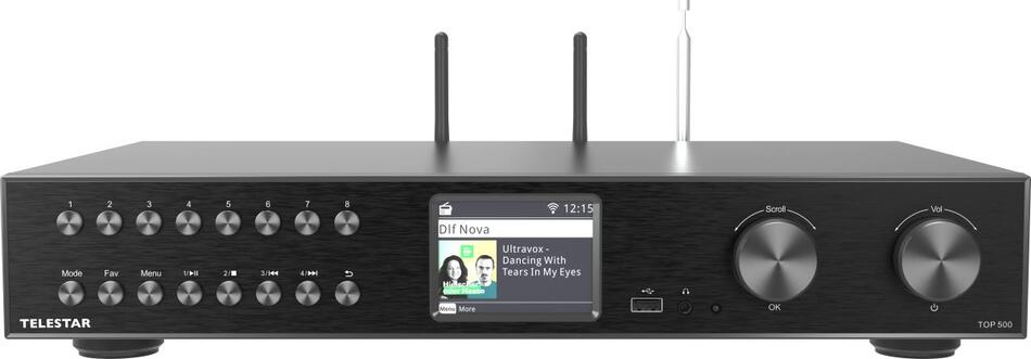 Telestar TOP500 Hi-Fi tuner DAB+/FM/internetové rádio, BT, USB, LAN/Wi ...