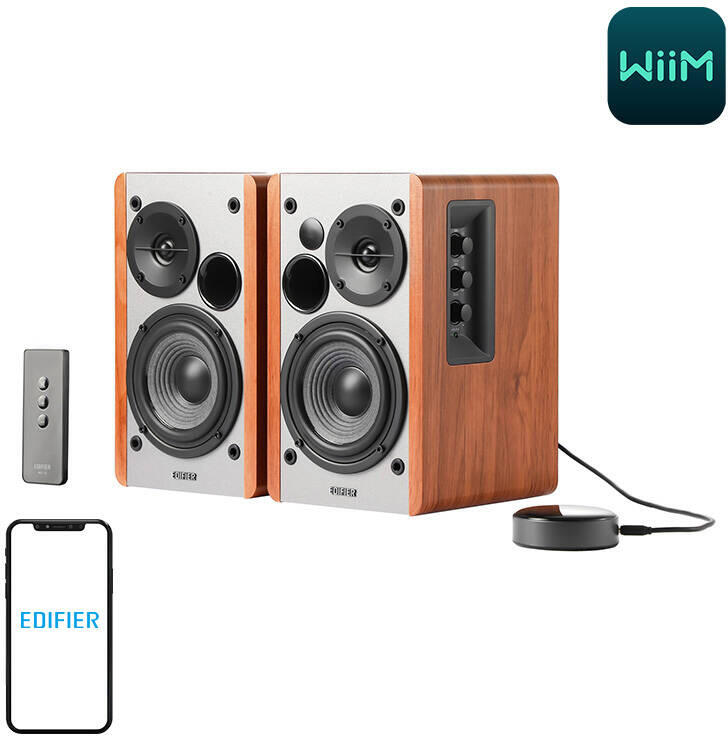 Reproduktory 2.0 Edifier R1280T s WiiM Mini (hnědé) | OnlineShop.cz