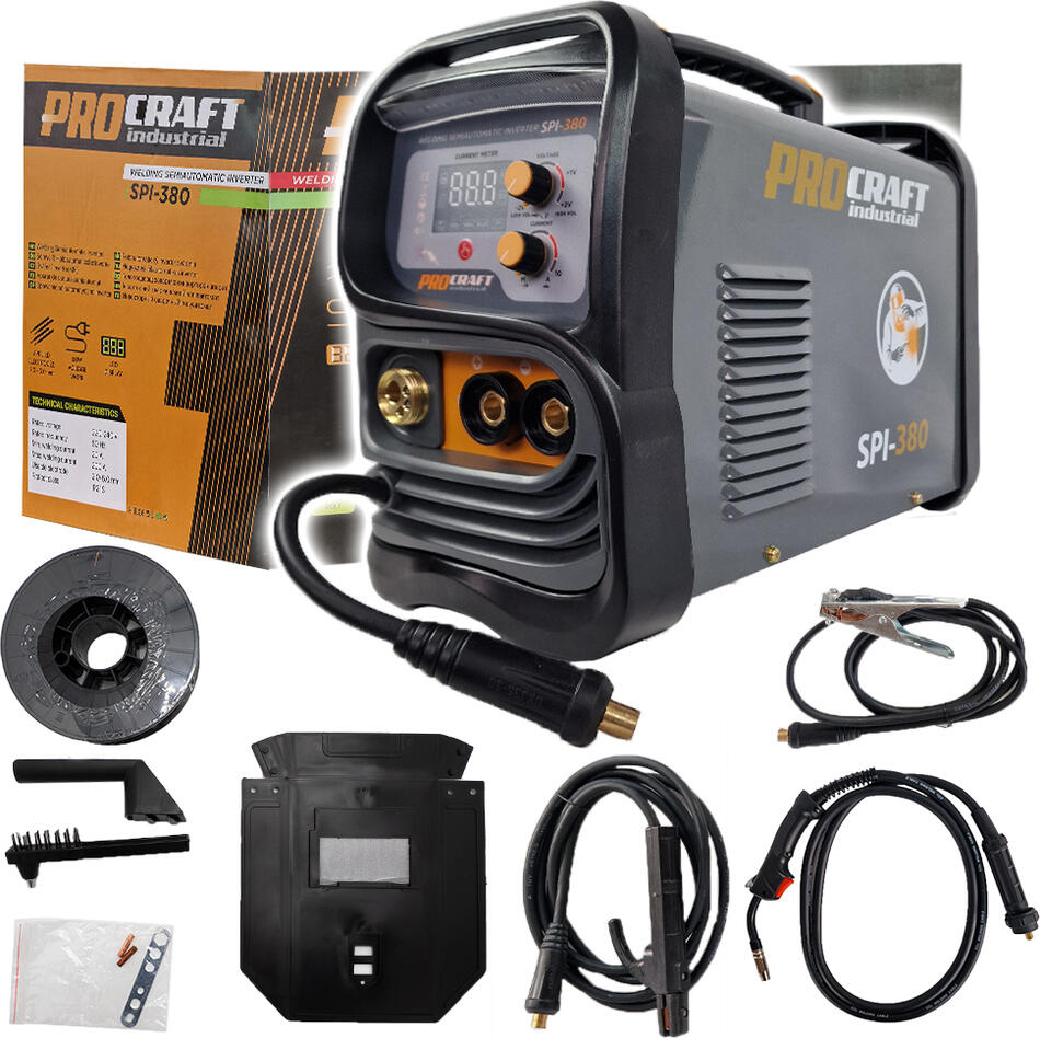 Svařovací poloautomatický invertor (CO2) MIG/MAG, MMA Procraft SPI-380 (20-180A) / SPI-380 ...