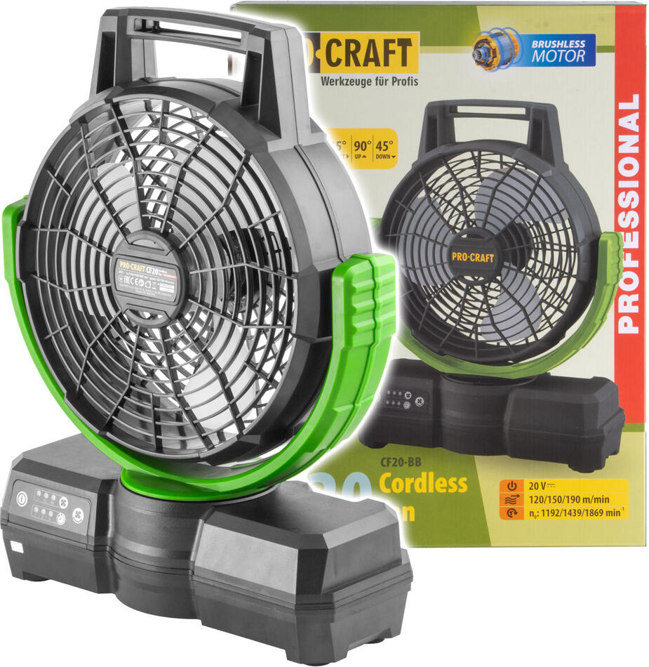 Aku ventilátor Procraft CF20 (bez baterie a nabíječky) / CF20 bb | OnlineShop.cz