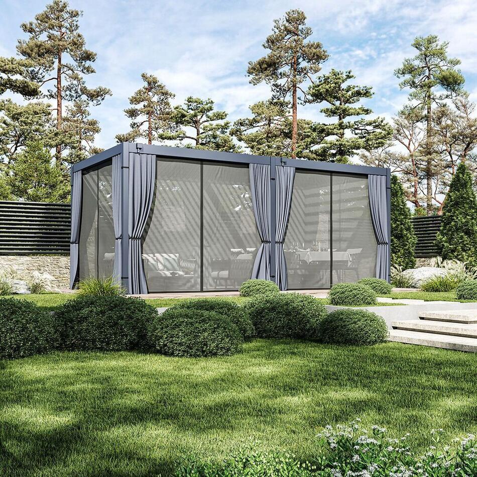 Set závěsů a moskytiér pro pergolu ECO 6x3 m Rojaplast | OnlineShop.cz