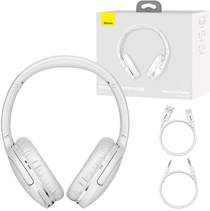 Baseus Encok Bezdrátová sluchátka D02 Pro (bílá) | OnlineShop.cz