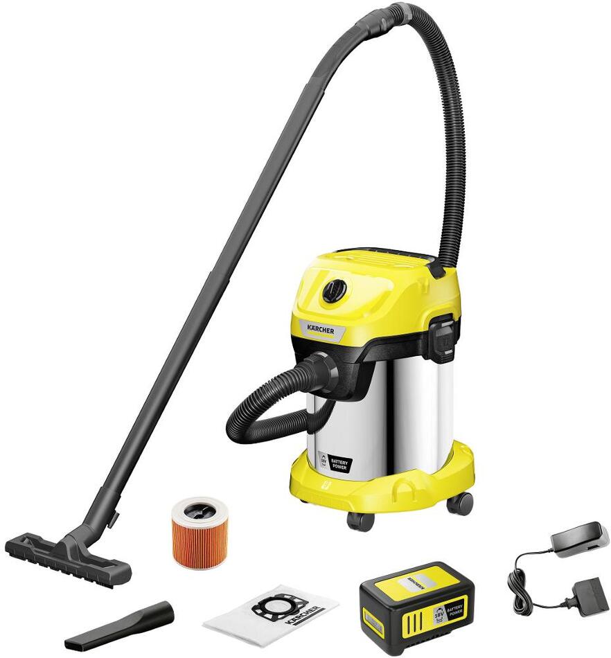 Recenze Kärcher WD 3-18 S Battery Set - vysavač víceúčelový, hodnocení ...