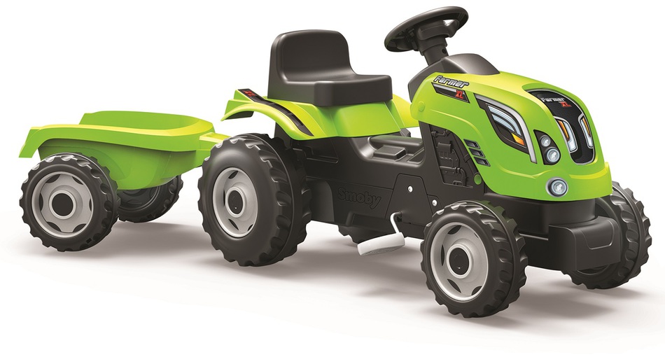 Šlapací traktor Farmer XL zelený s vozíkem | ONLINESHOP.cz
