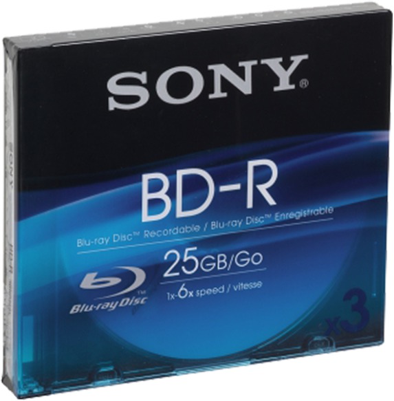 Média BLU-RAY -R SONY 25GB, 3 ks Recordable SLIM (3BNR25SL) | ONLINESHOP.cz