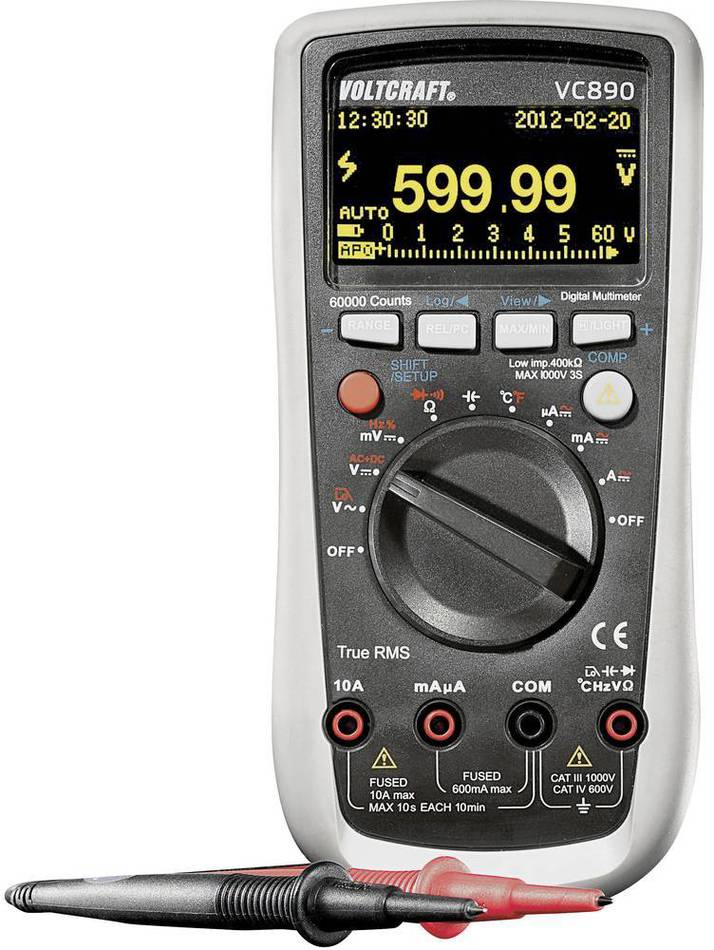 Digitální multimetr VOLTCRAFT VC890 OLED, kalibrace dle DAkkS, OLED ...