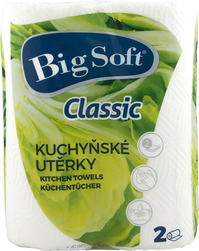 Big Soft Classic 2vrstvé kuchyňské papírové utěrky, 2× 51 útržků, 2 ...