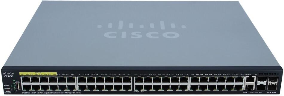 Cisco switch SG350X-48MP 48x10/100/1000, 2xSFP+, 2xGbE SFP+/RJ-45, PoE ...