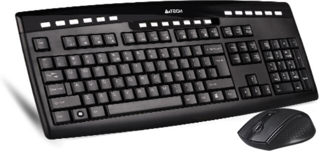 A4tech 9200F set bezdr. kláv. + bezdr. V-Track optická myš,CZ/US, USB | ONLINESHOP.cz