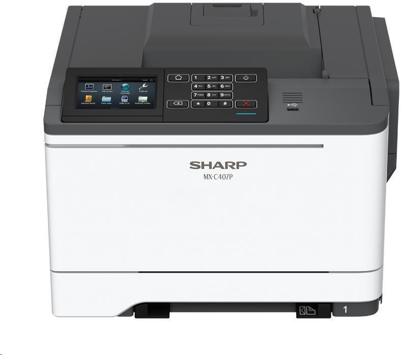 SHARP MX-C407P barevná tiskárna A4, 38 ppm, duplex, 1200x1200, USB, síť ...